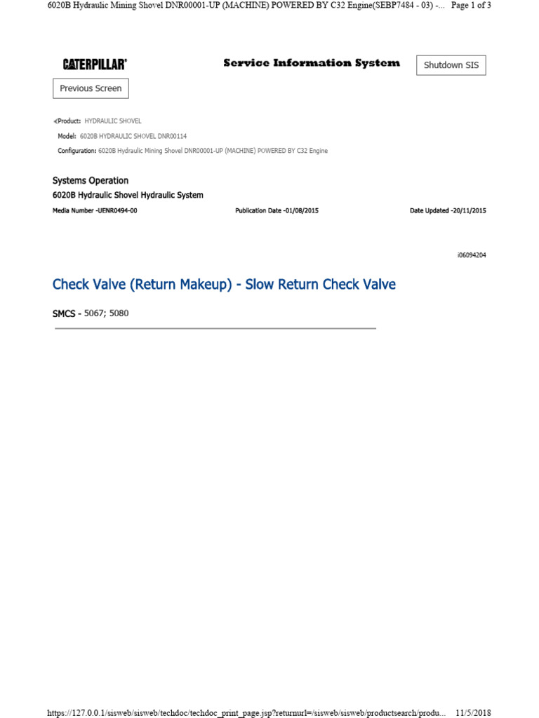 6020B Slow Return Check Valve | PDF | Valve | Hydraulics