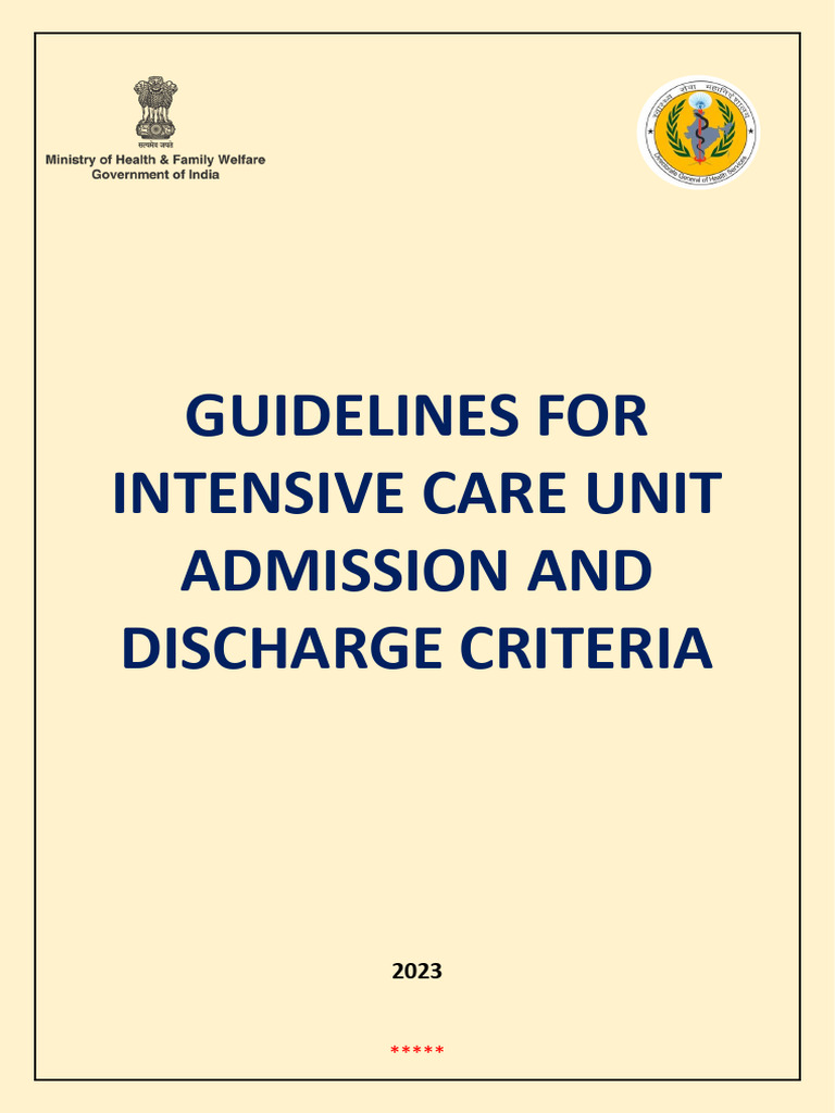Final Guidelines For ICU Admission and Discharge Criteria 23.12.2023 | PDF | Intensive Care ...