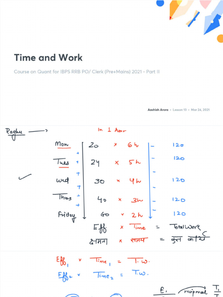 Time and Work | PDF