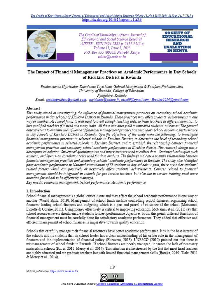 The Impact of Financial Management Practices On Ac | PDF | Audit | Teachers