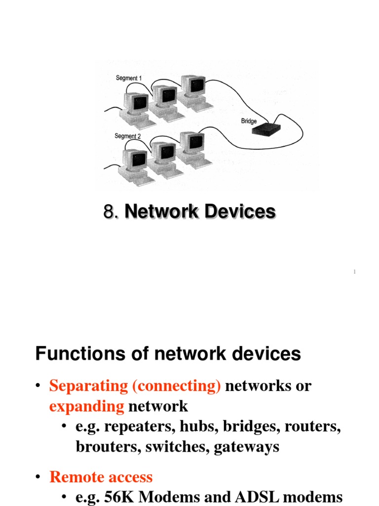 8 Network Devices | PDF | Network Switch | Digital Subscriber Line