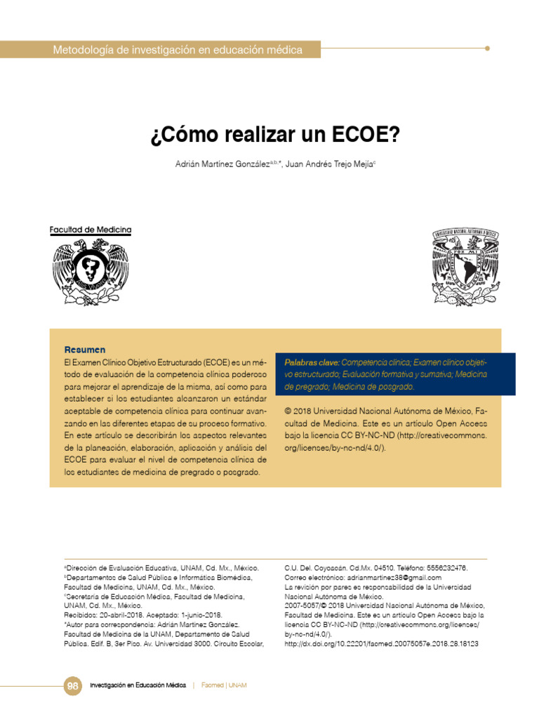 Como Realizar Un ECOE | PDF | Evaluación | Diagnostico medico