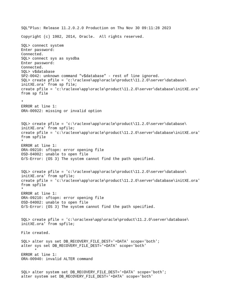 30 Nov 23 | PDF | Databases | Oracle Corporation