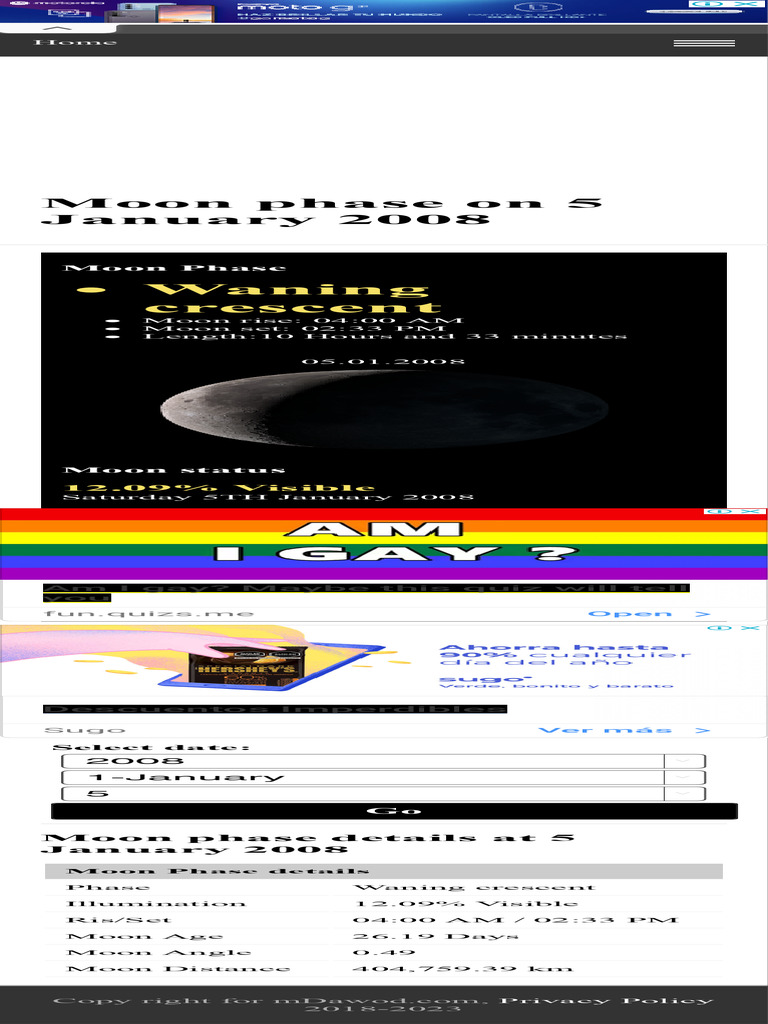 Moon Phase On 5 January 2008 | PDF