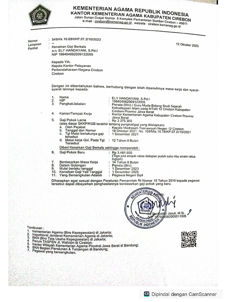 SK KGB ELY HANDAYANI MTSN 12 | PDF