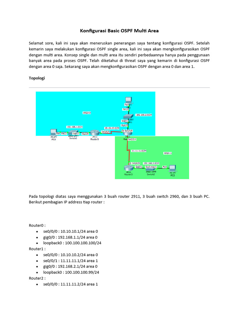 Konfigurasi Basic OSPF Multi Area | PDF