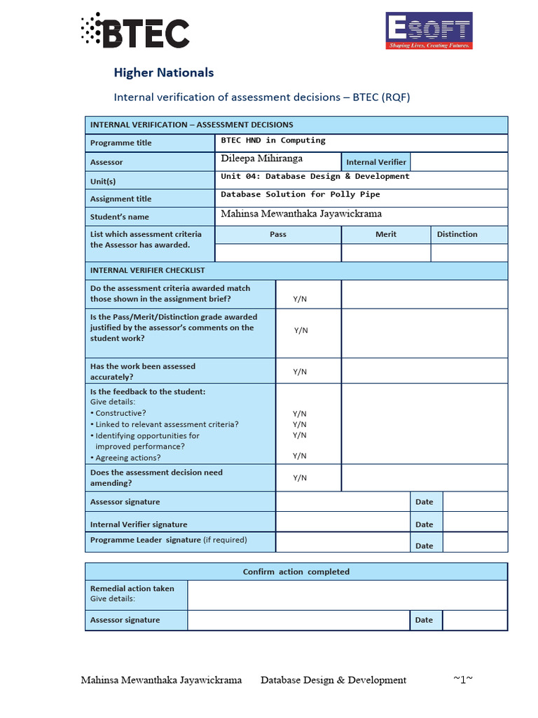 1152-1619622711350-Unit 04 - Database Design and Development - Reworded - 2021 | PDF | Sql ...