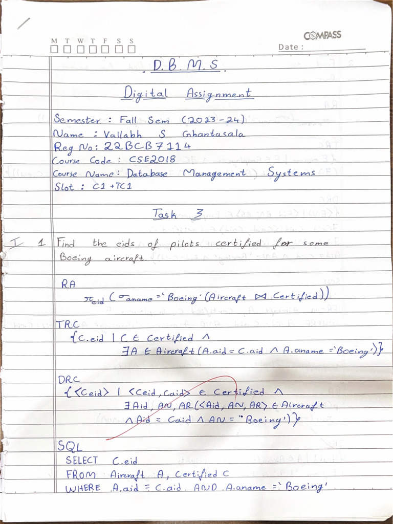 22bcb7114 Dbms Assignment | PDF