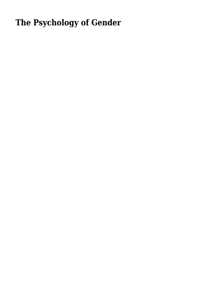 The Psychology of Gender Overview | PDF | License | Creative Commons ...