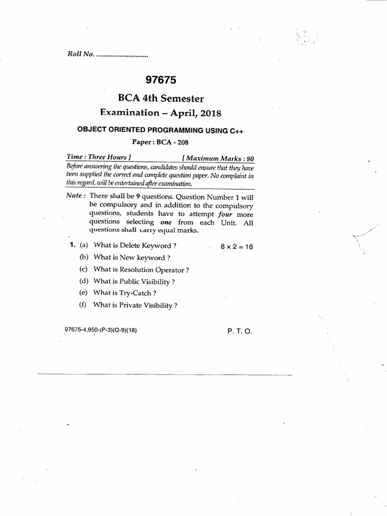 OOP (4th) May2018 | PDF OOP (4th) May2018 | PDF