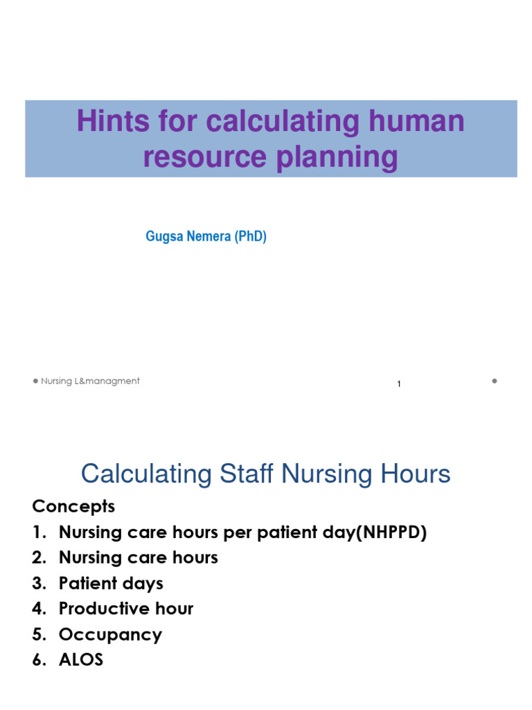 Nurse Staffing Calculation Guide | PDF | Patient | Nursing