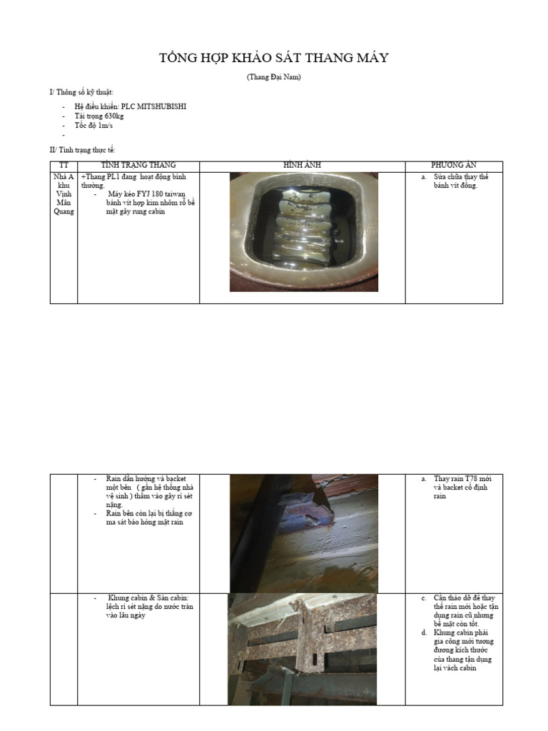 KH o Sát Thang Máy | PDF