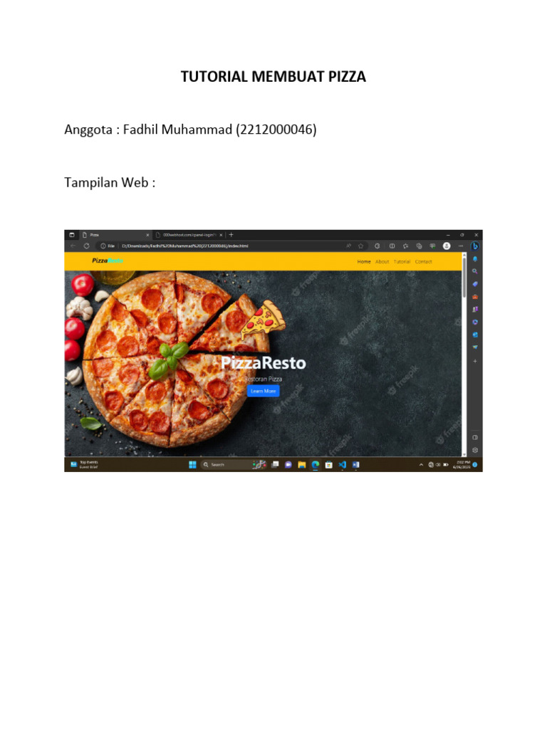 Tutorial Lengkap Membuat Pizza Homemade | PDF