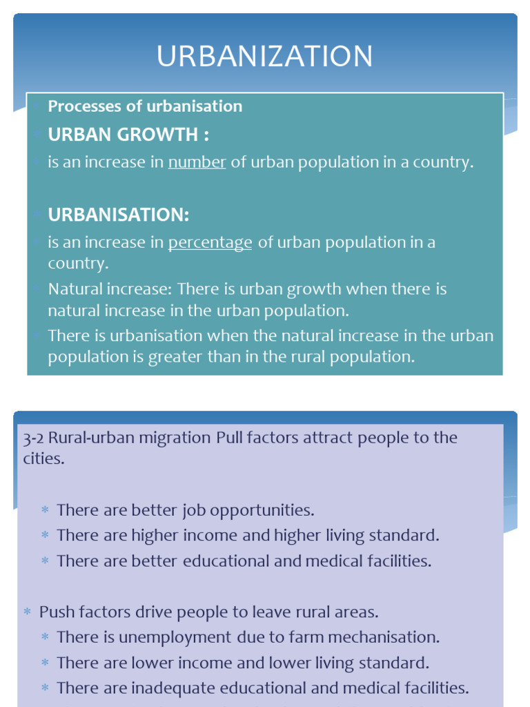 URBANIZATION | PDF | Urbanization | Slum