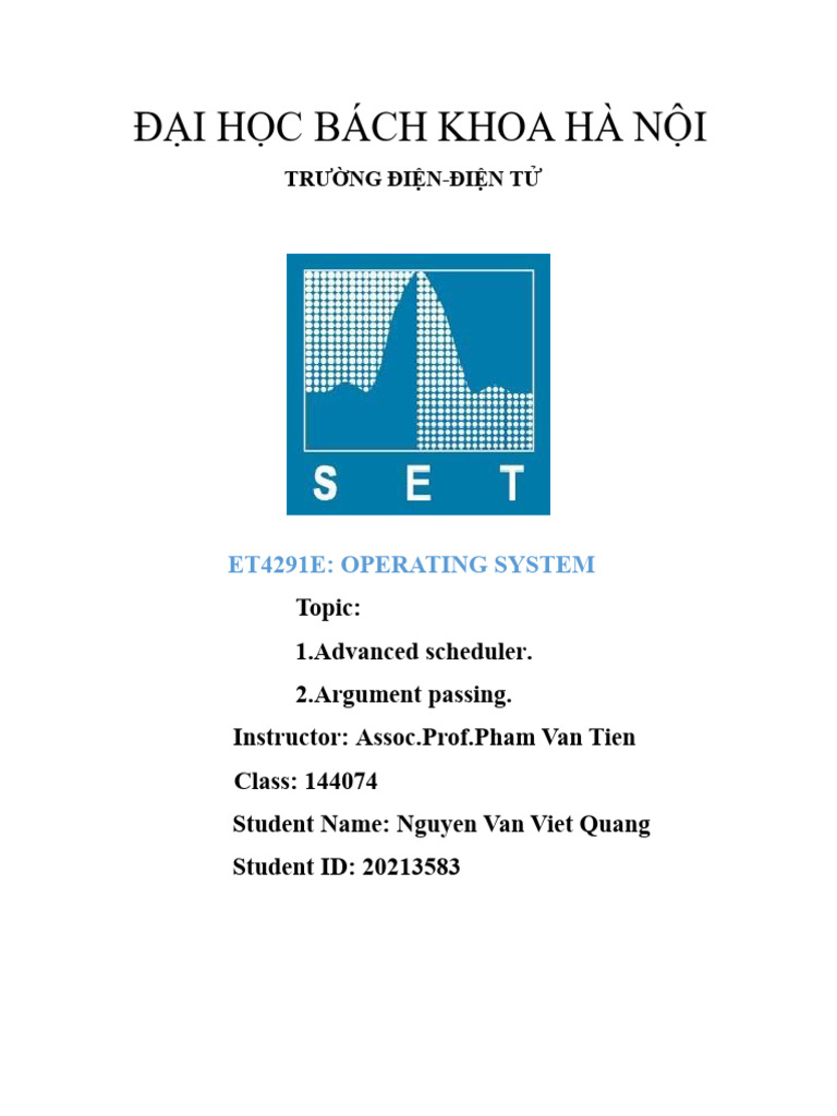 Os Nguyenvanvietquang 20213583 | PDF | Scheduling (Computing) | Thread (Computing)