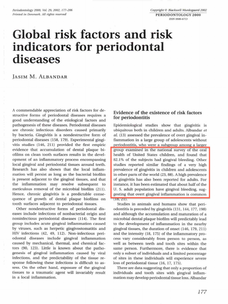 Albandar.2002.Global Risk Factors and Risk Indicators For Periodontal ...
