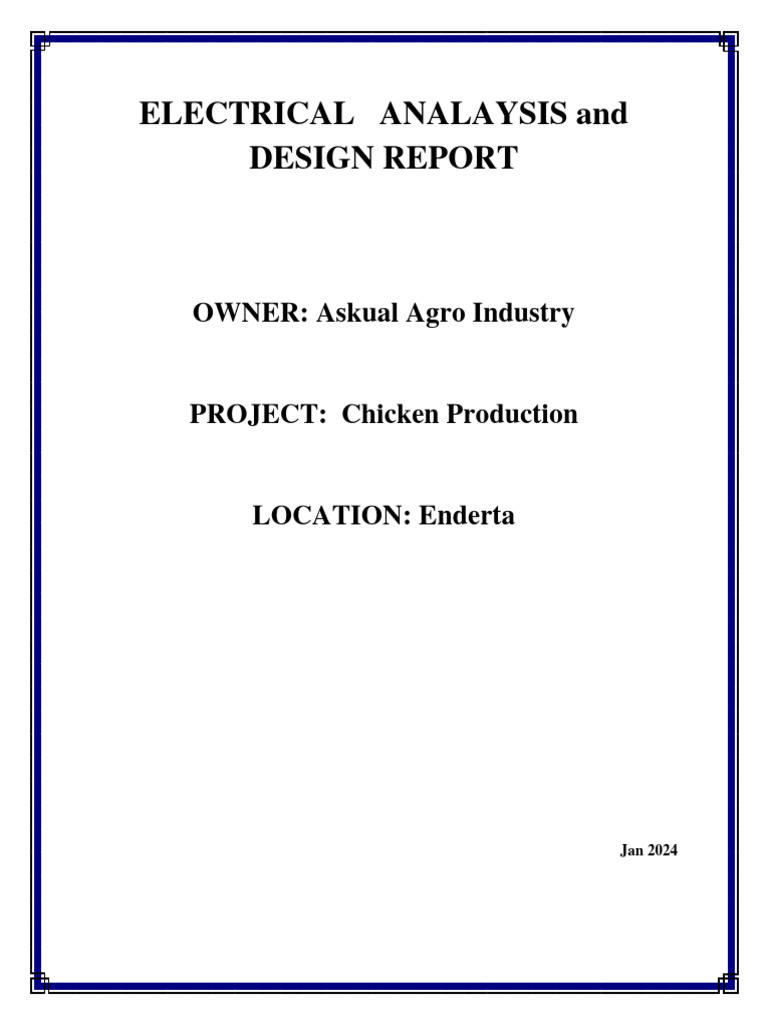 ELECTRICAL ANALAYSIS and DESIGN REPORT | PDF | Electrical Wiring ...