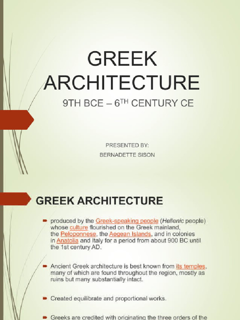 Greek Architecture 65518022 | PDF