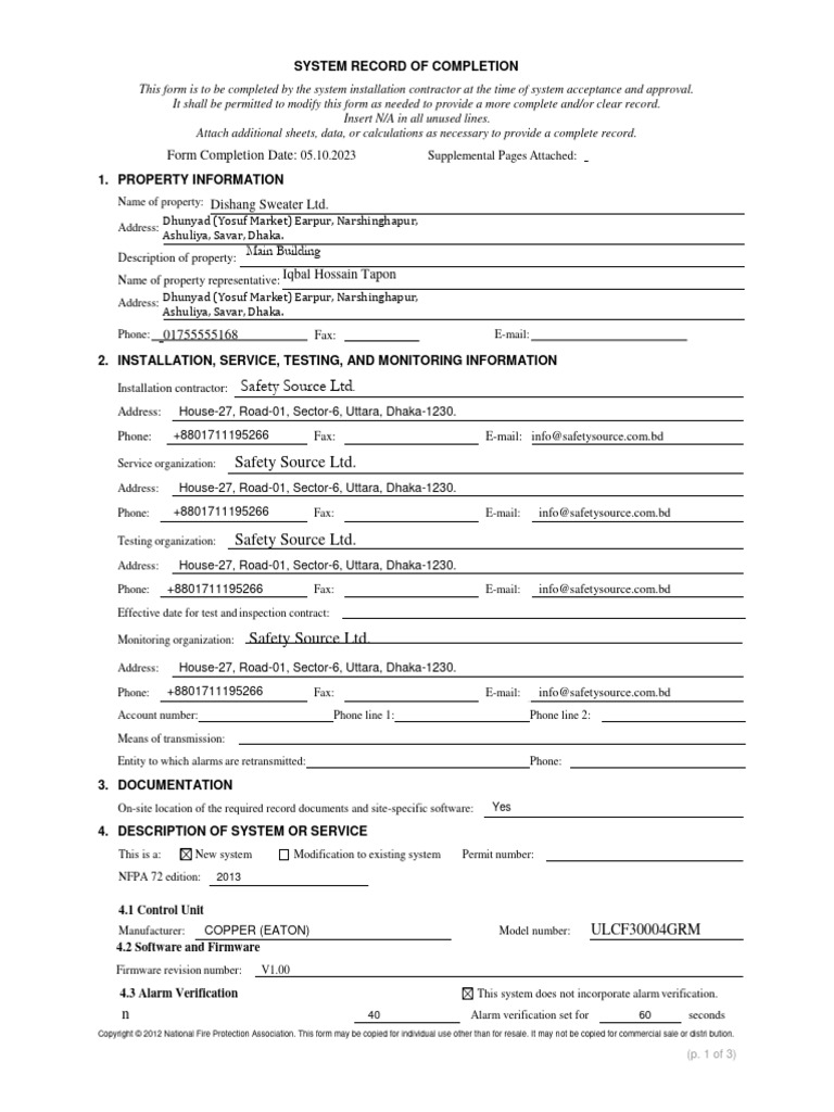 System Record of Completion | PDF | Communications System | Amplifier