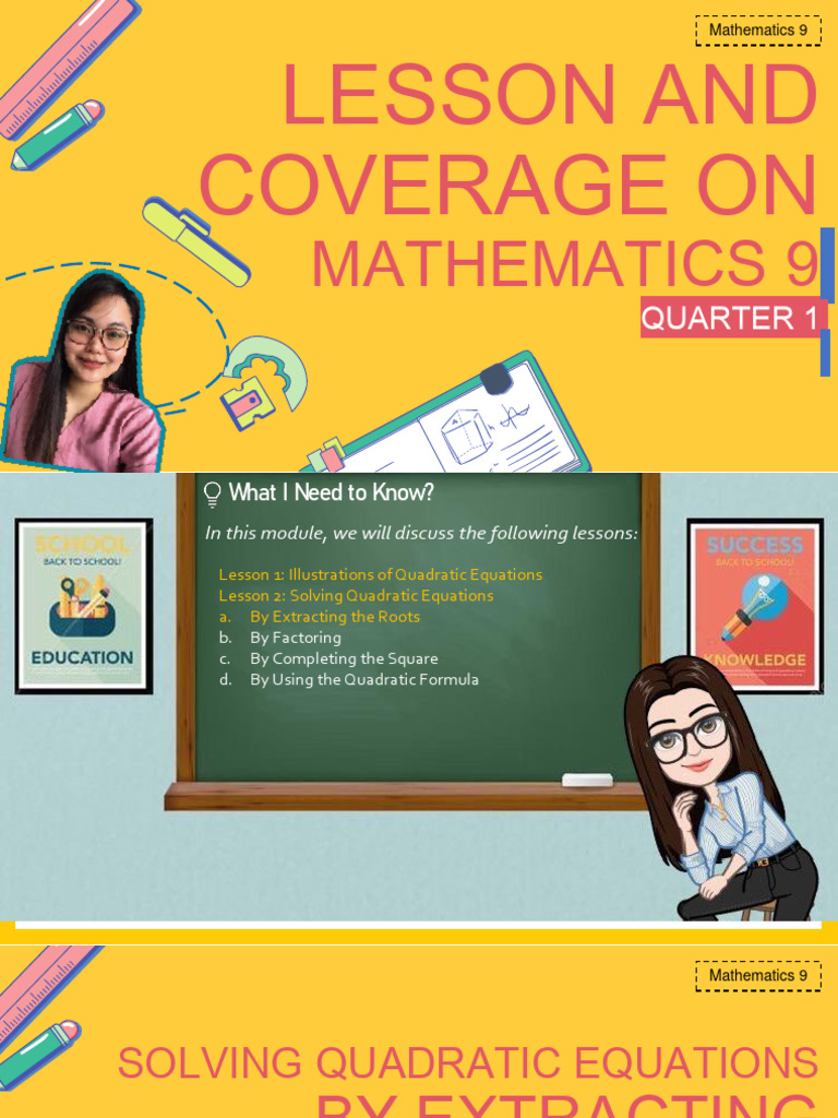 WEEK1.2 Q1 Solving Quadratic Equations Extracting The Roots | PDF ...