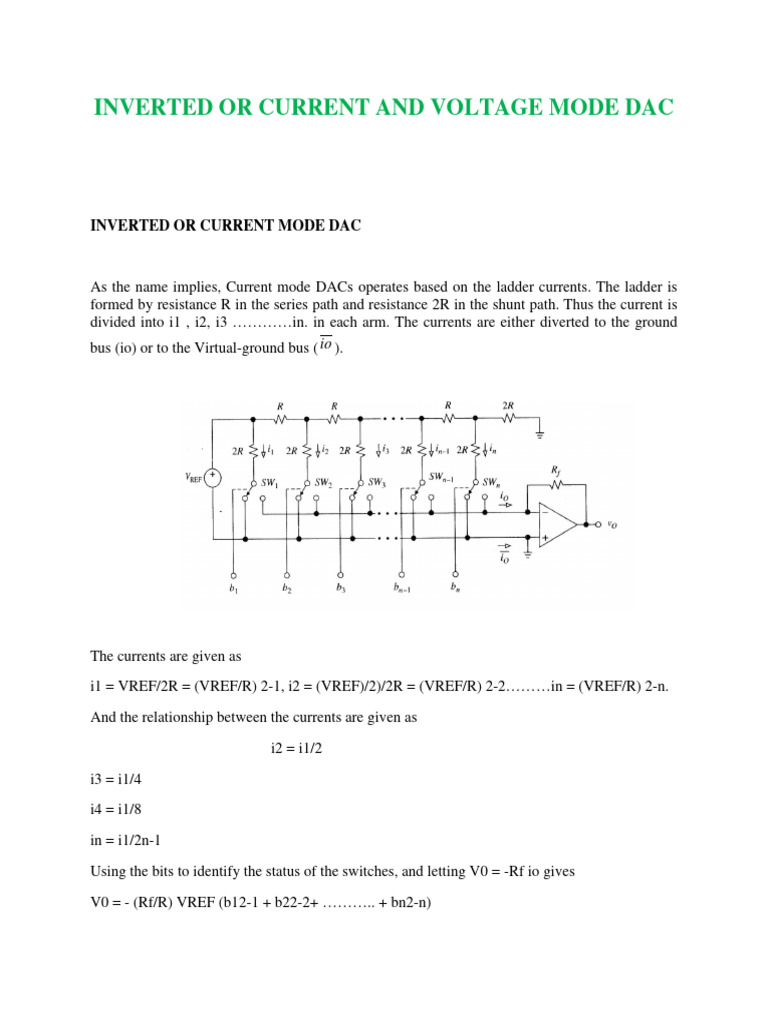 Inverted or Current and Voltage Mode Dac | PDF | Amplifier | Electrical ...