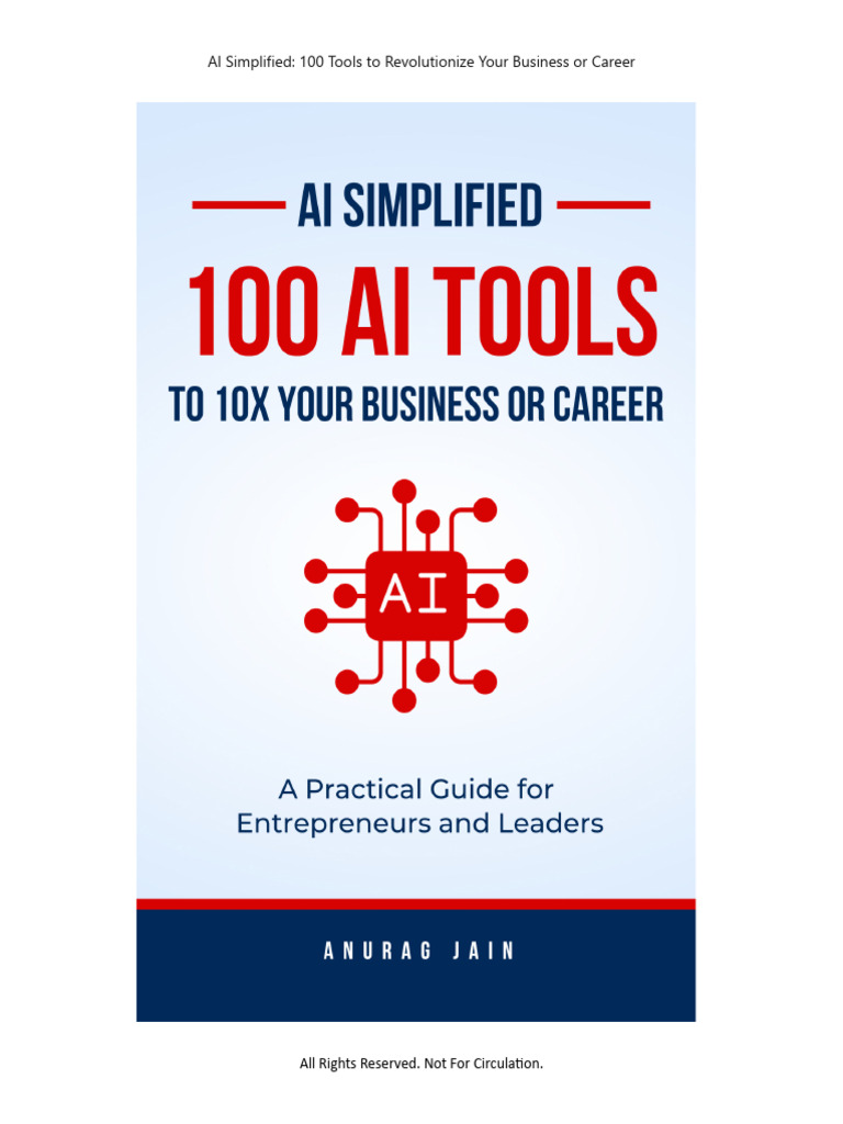 100 AI Tools For Entrepreneurs and Leaders E-Book | PDF | Analytics | Search Engine Optimization