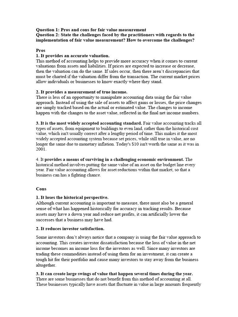 Fair Value Measurement | PDF | Fair Value | Cost