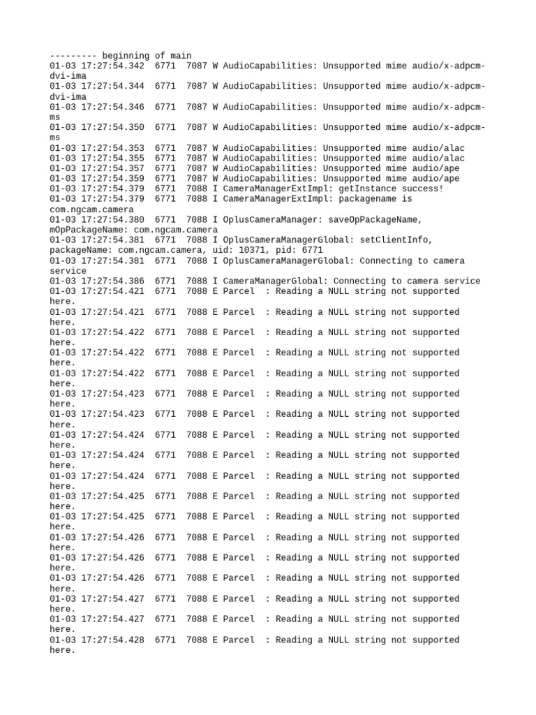 Oppo Camera Service Log Analysis | PDF | Java (Programming Language ...