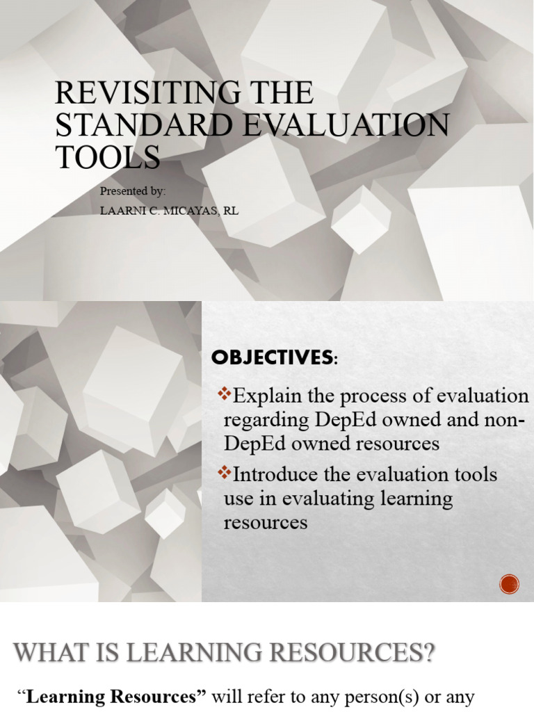 Revisiting The Standard Evaluation Tools (Autosaved) | PDF | Conceptual ...