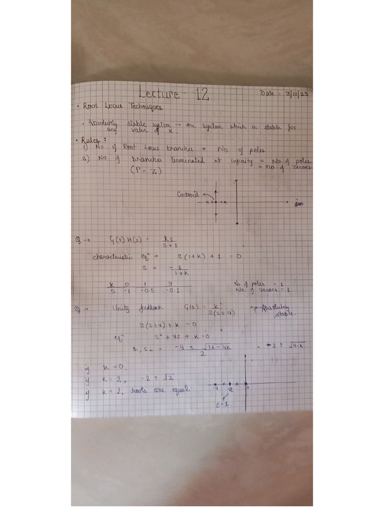 Linear Control System Notes | PDF