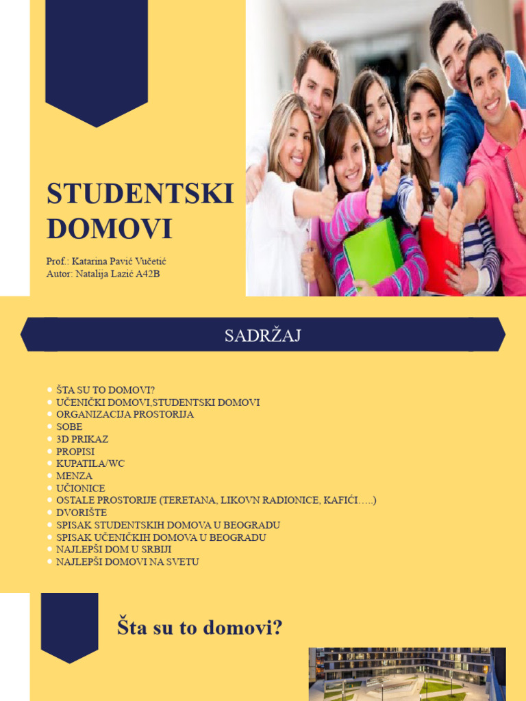 Studentski I Srednjoškolski Domovi | PDF