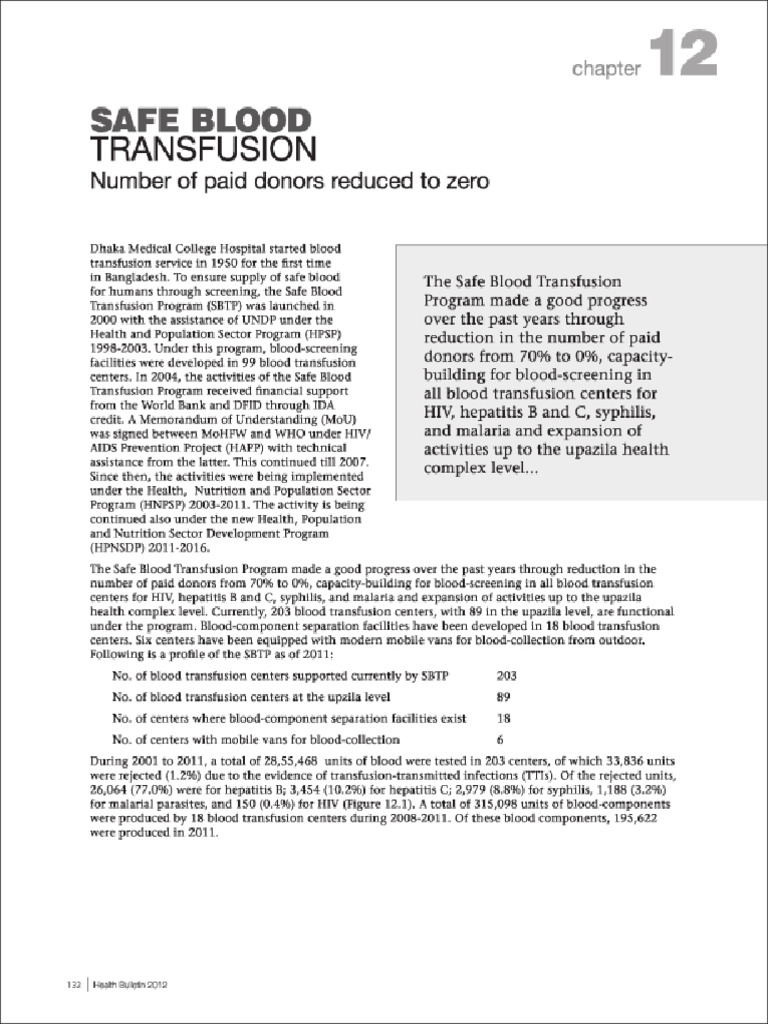 HB2012 CH12 Safe-Blood-Transfusion | PDF