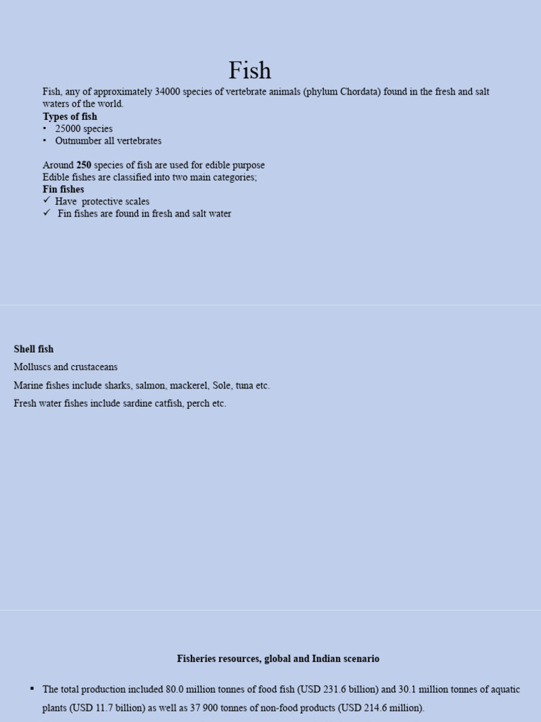 Unit 1 Global Scenario | PDF | Aquaculture | Fish