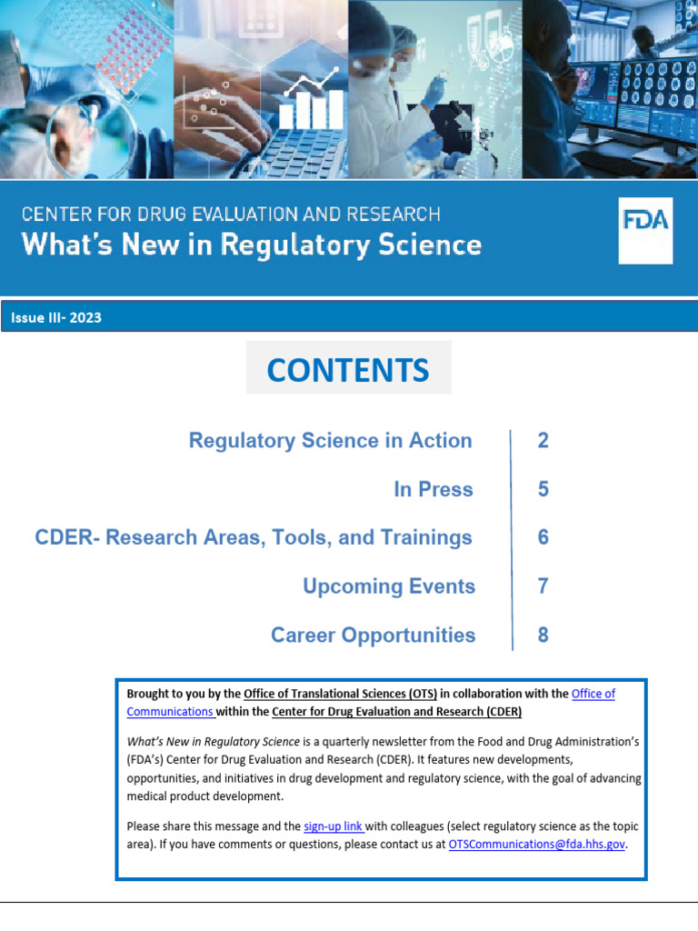 FDA Regulatory Science Update | PDF | Food And Drug Administration | Pharmacokinetics