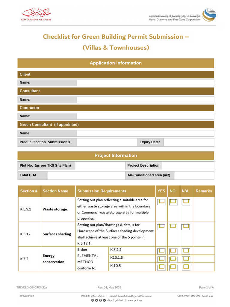 Green Building Checklist Submission Guide | PDF