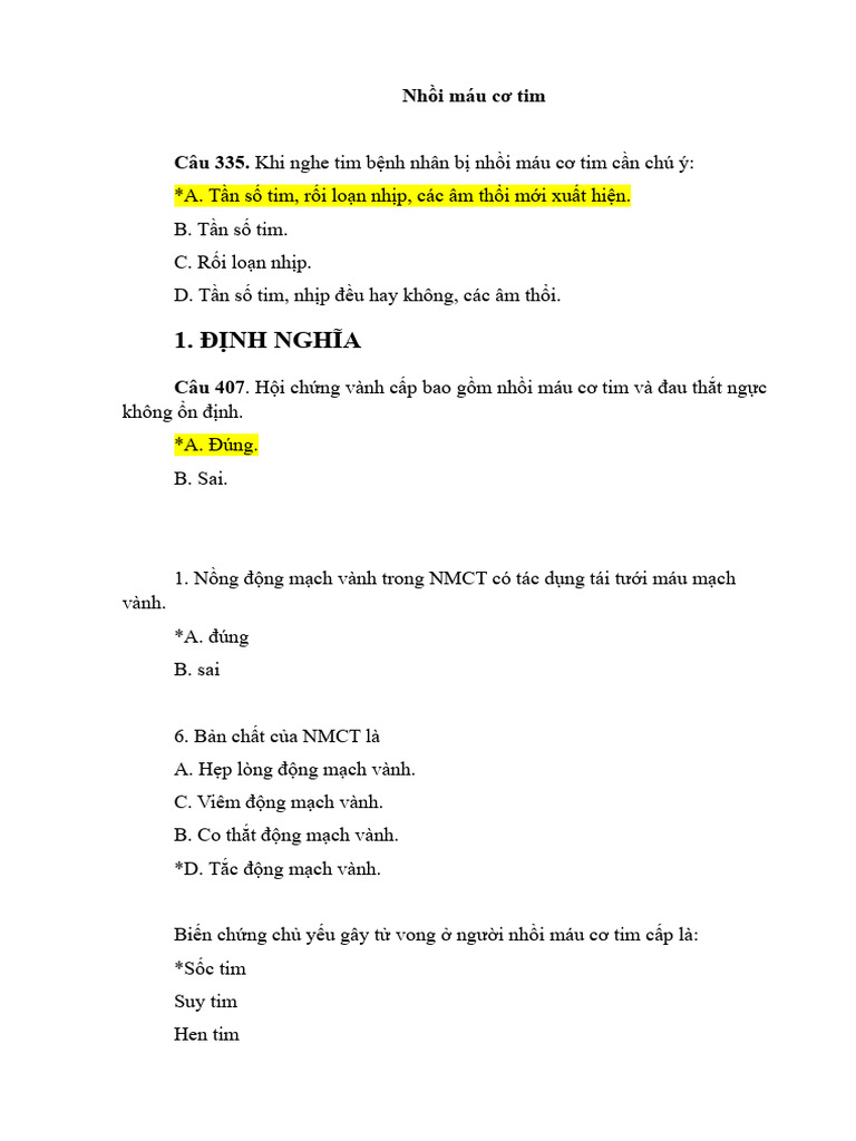 NH I Máu Cơ Tim | PDF