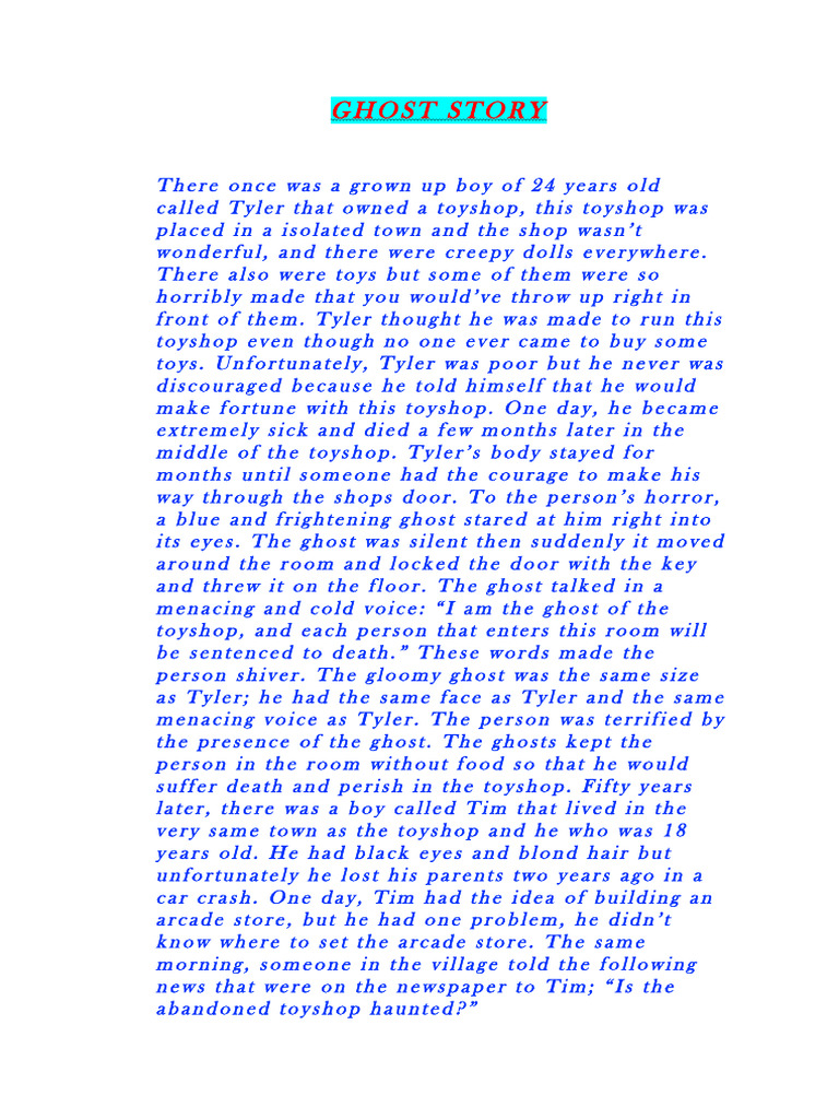 GHOST STORY Word | PDF | Ghosts
