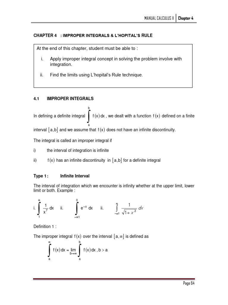 Chapter 4 | PDF | Integral | Limit (Mathematics)
