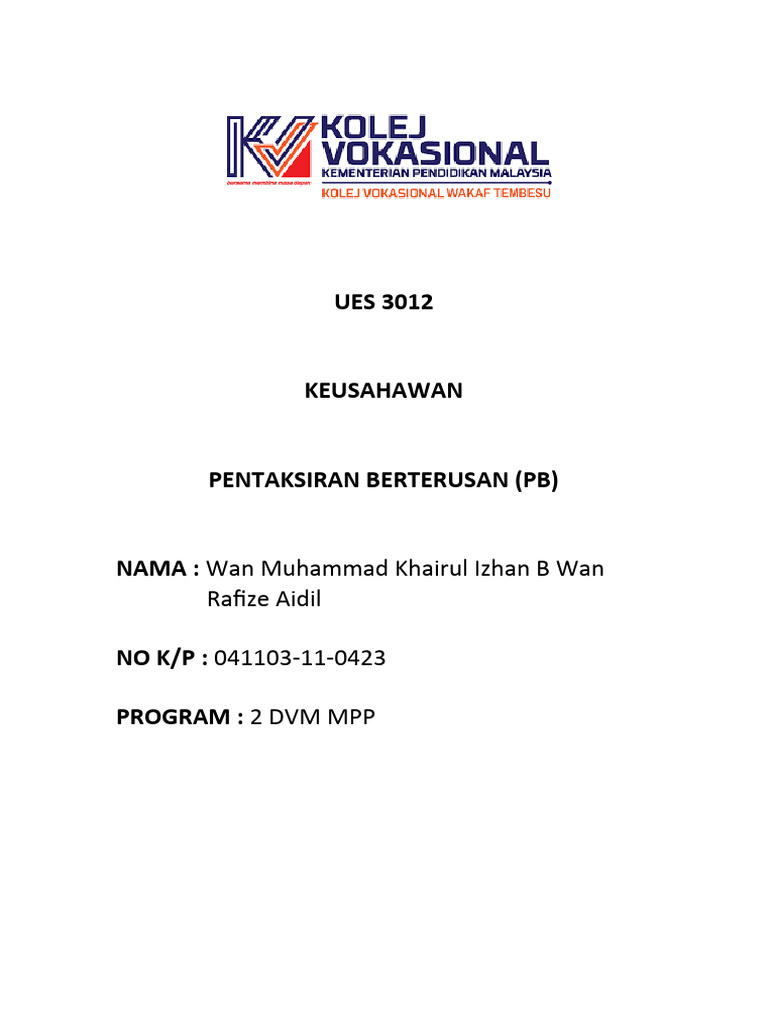 BMC Keusahawan Ues | PDF