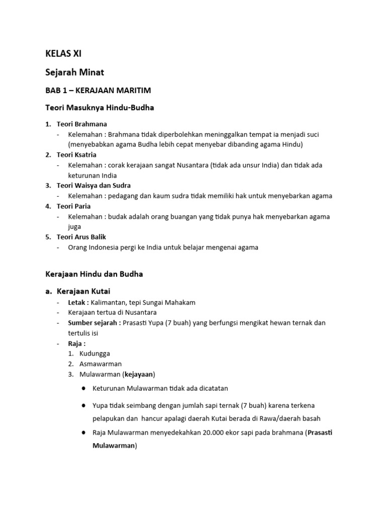 Sejarah Kerajaan Maritim di Nusantara | PDF