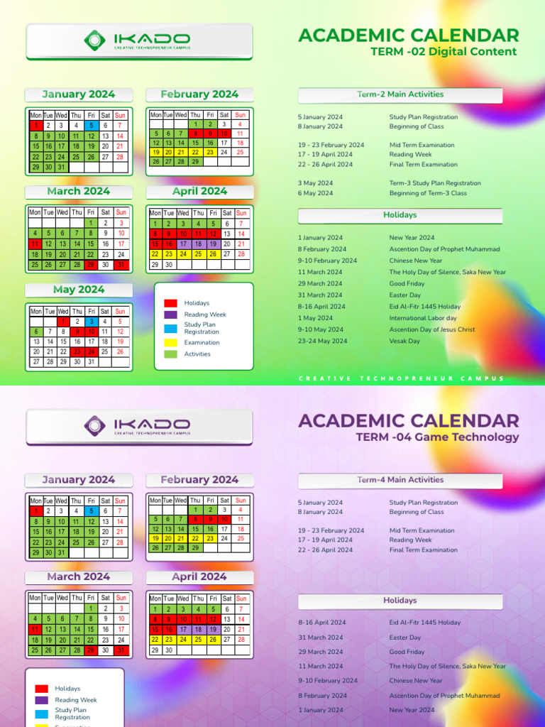 Academic Calendar Term2+4 | Download Free PDF | Academic Term | Traditions