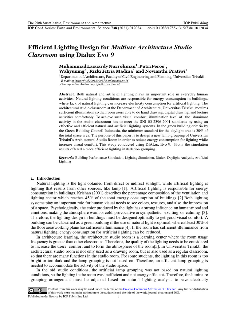 Efficient Lighting Design For Pdf Lighting Architectural Elements