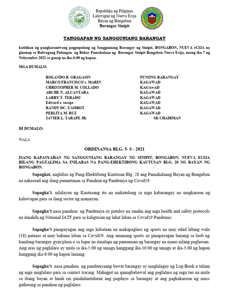 Resolusyon Bola | PDF
