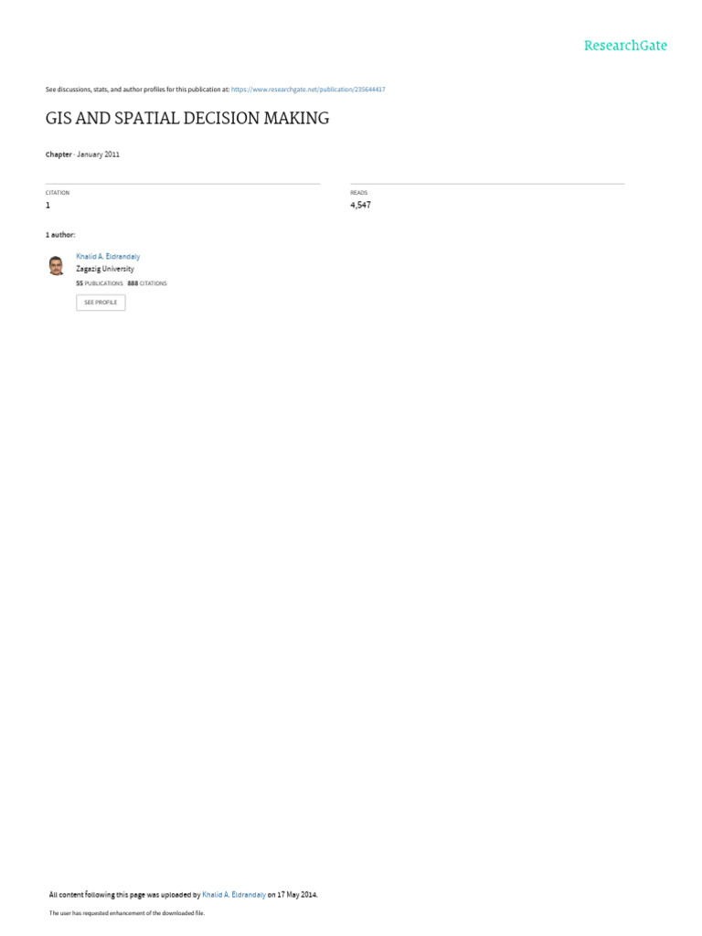 Eldrandaly-PC GIS Decision Making | PDF | Geographic Information System | Esri