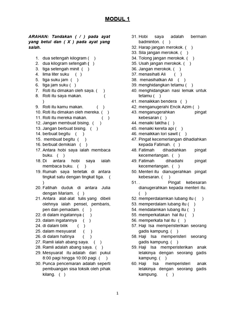 Modul Tatabahasa PT3 | PDF