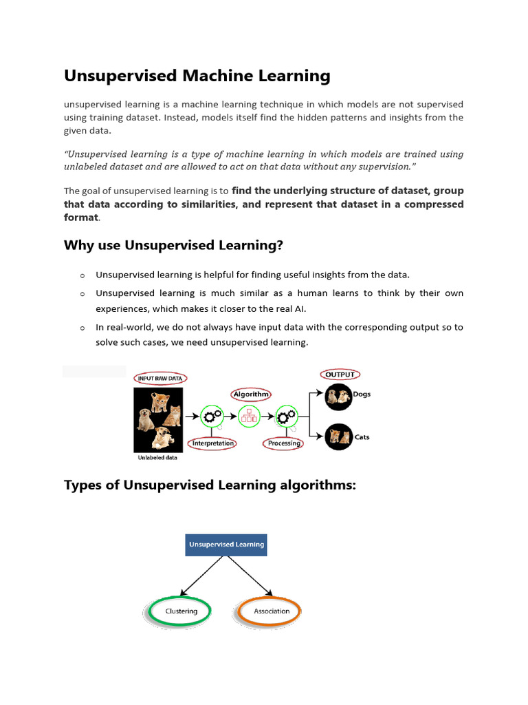 Unsupervised Machine Learning | PDF | Cluster Analysis | Machine Learning