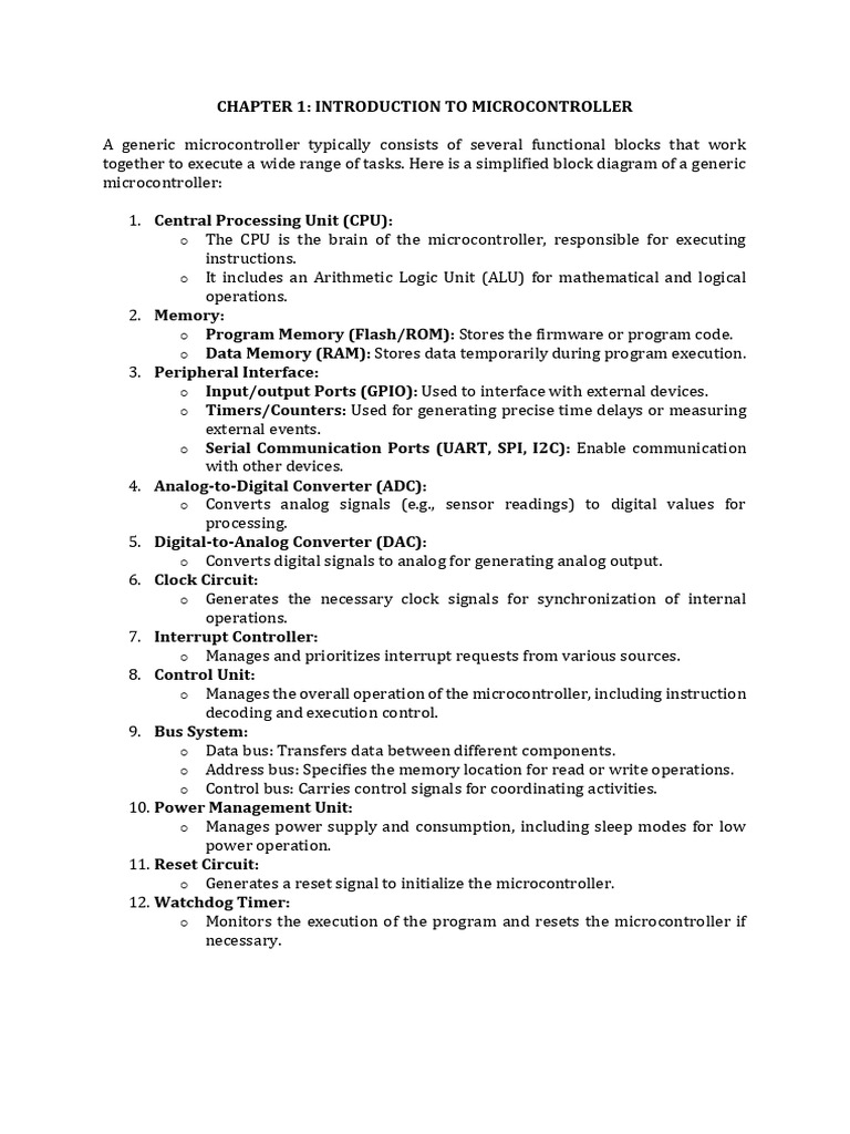 Chapter - 1 Introduction To Microcontroller | PDF | Microcontroller ... Chapter - 1 Introduction To Microcontroller | PDF | Microcontroller ...