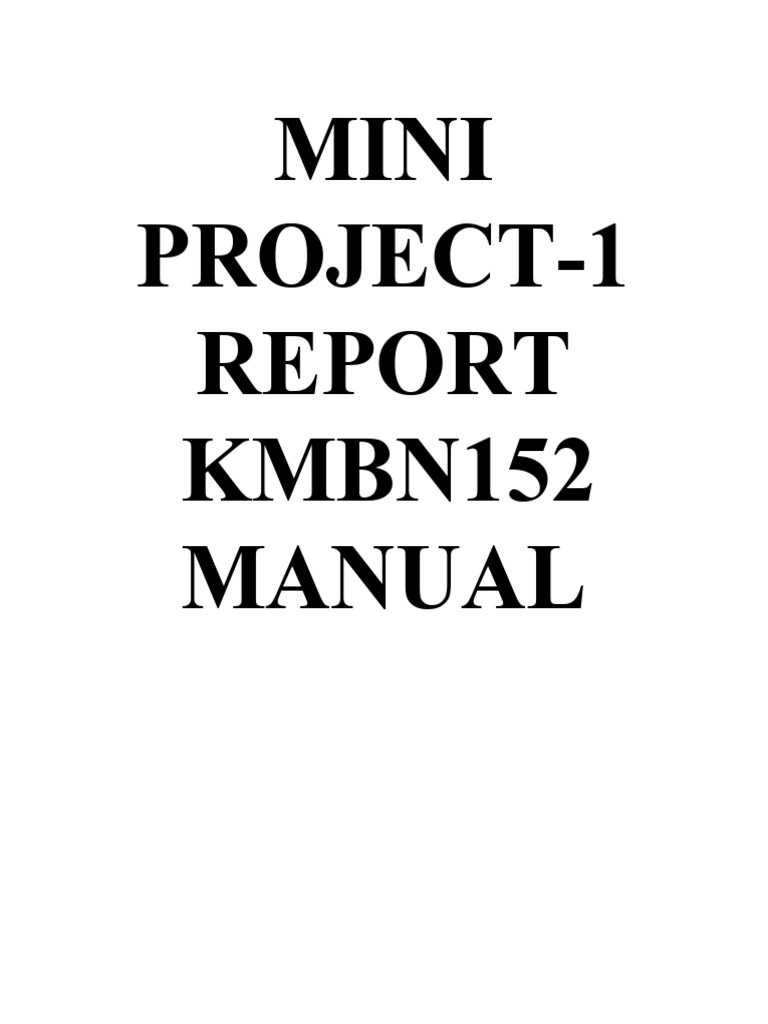 Mini Project 1 Manual 2020-21 | PDF | Writing