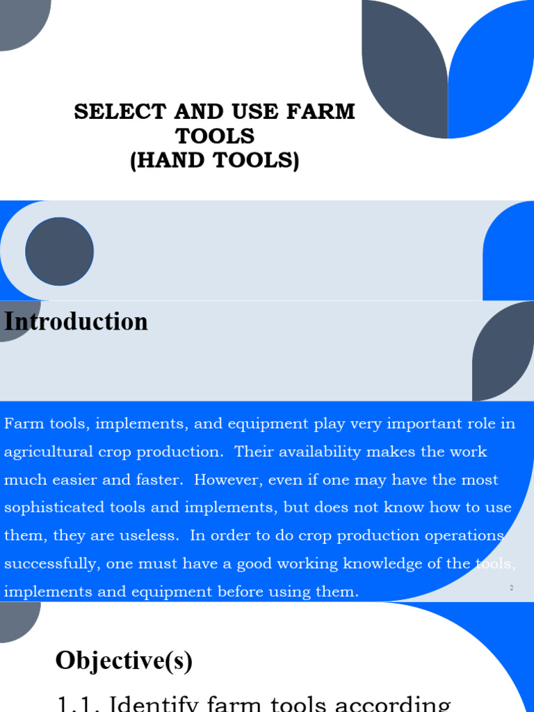 Essential Farm Tools and Their Uses | PDF | Soil | Agriculture