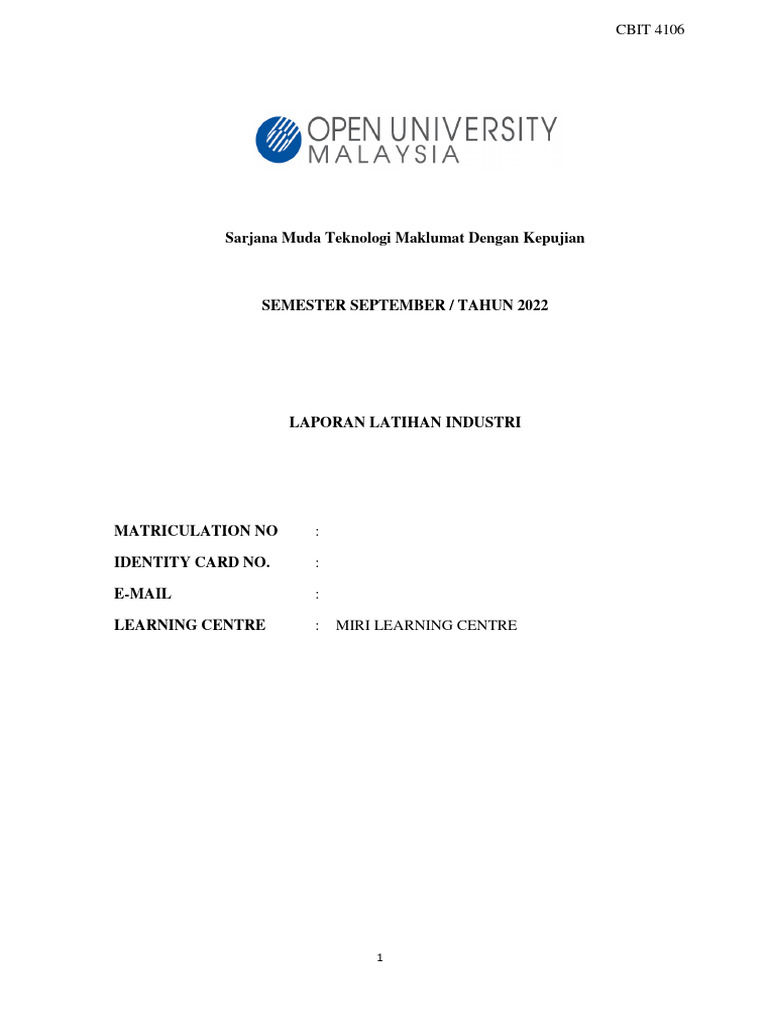 Sample 2 - Report Industrial Training | PDF